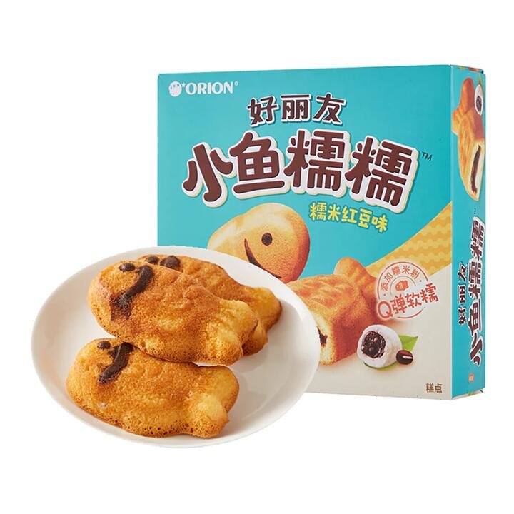 Orion Fish-Shaped Rice Cake Red Bean Flavor - 12 Pieces, 336g - Gourmet ...