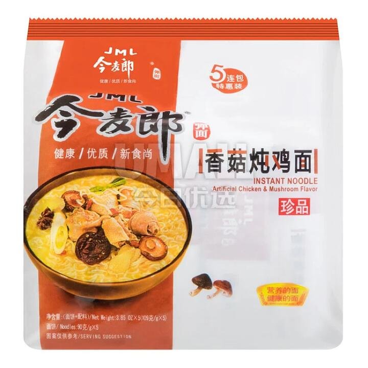 JML Artificial Chicken & Mushroom Instant Noodles - 109g x 5 Packs ...