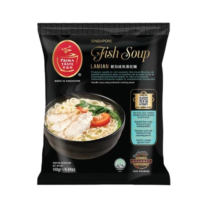 Prima Taste Singapore Fish Soup LaMian 140g - Instant Noodle Soup ...