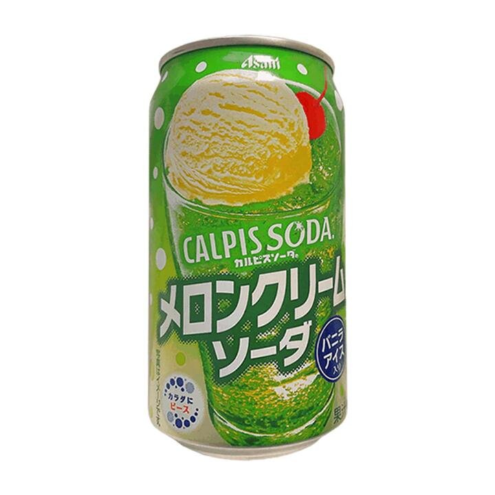 Asahi Calpis Soda Melon Cream Soda (Vanilla Ice Cream Flavour) 350ml ...