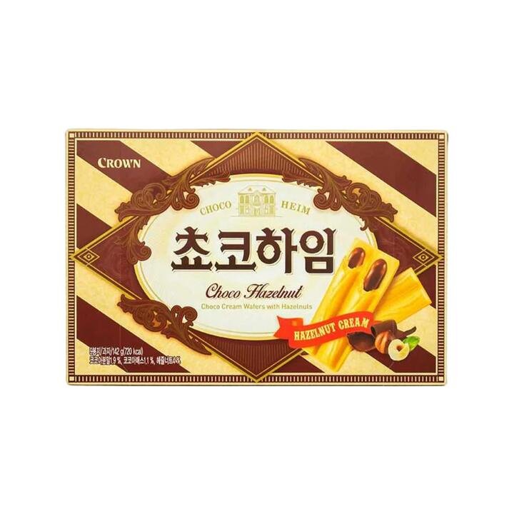Crown Choco Heim Hazelnut Cream Wafers 142g - Wafer Sticks - Gourmet Grocer