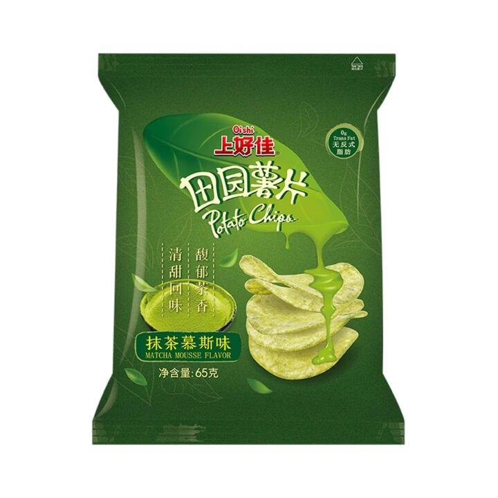 Oishi Potato Chips Matcha Mousse Flavor 65g - Matcha Green Tea Chips ...